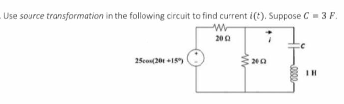 Solved Use source transformation in the following circuit to | Chegg.com