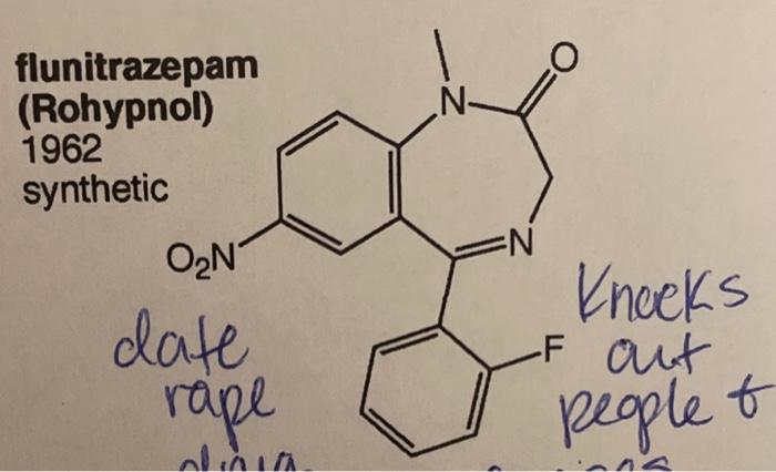 Solved 4. (2 pt.) Rohypnol is shown at the bottom of this | Chegg.com