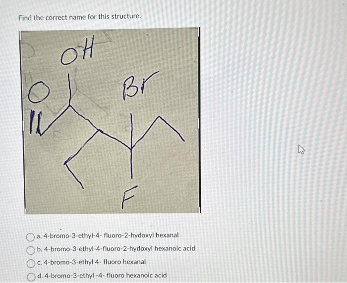 Solved Find the correct name for this structure. a. | Chegg.com