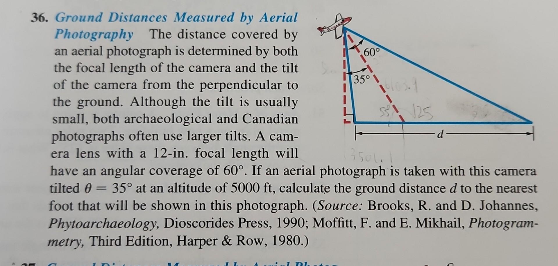 Solved 36. Ground Distances Measured by Aerial Photography | Chegg.com