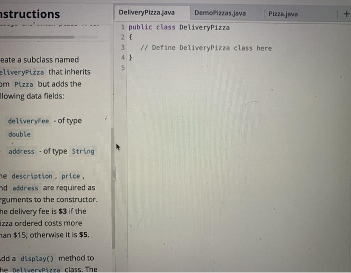 Solved Instructions Create A Class Named Pizza With The 
