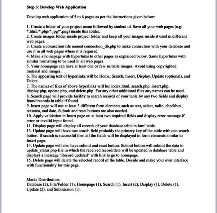 Solved Step 3: Develop Web Application Develop web | Chegg.com