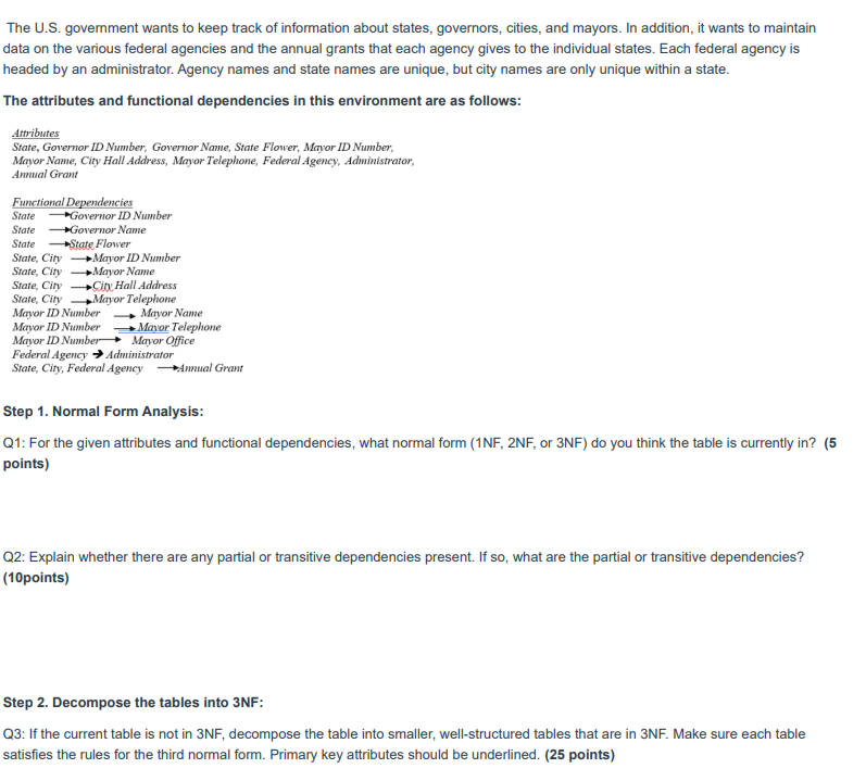 Solved The U.S. ﻿government wants to ﻿keep track of | Chegg.com