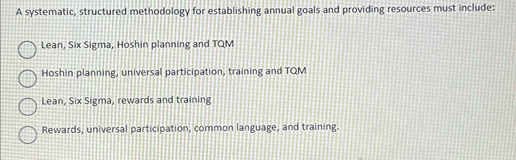 Solved A systematic, structured methodology for establishing | Chegg.com