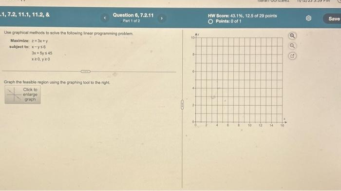 .1, 7.2, 11.1, 11.2, & Use graphical methods to solve | Chegg.com