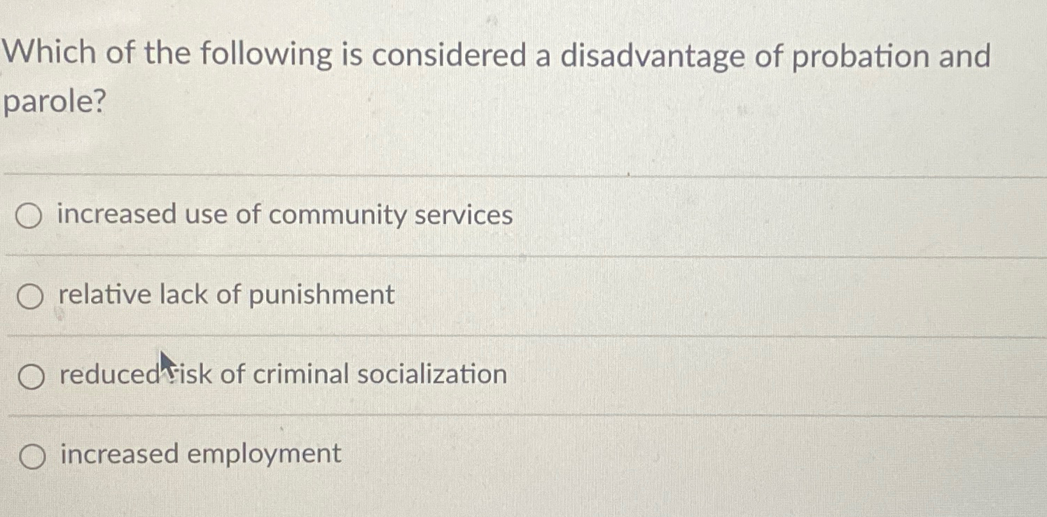 Solved Which of the following is considered a disadvantage | Chegg.com