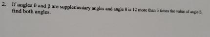 Solved If angles \\\\theta and \\\\beta are supplementary | Chegg.com