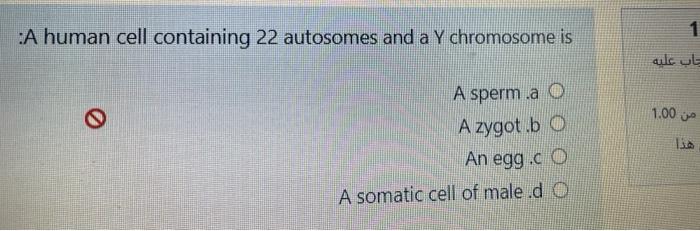 Solved :A human cell containing 22 autosomes and a Y | Chegg.com