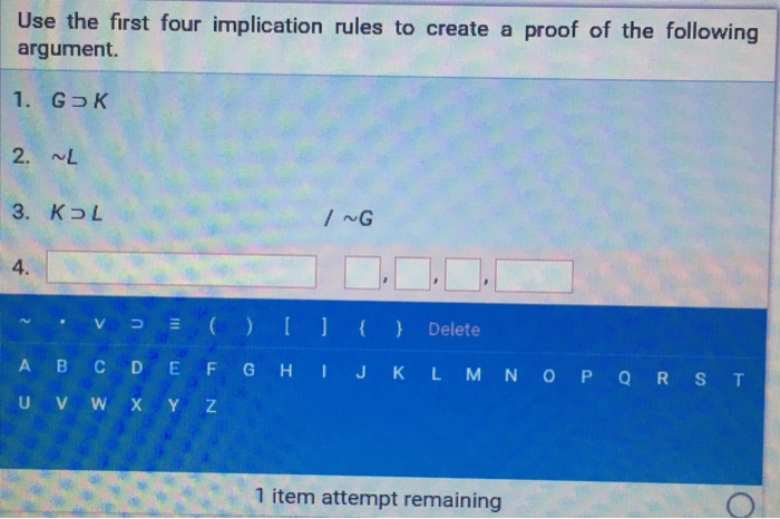 Solved use the first for implication was to create a proof | Chegg.com