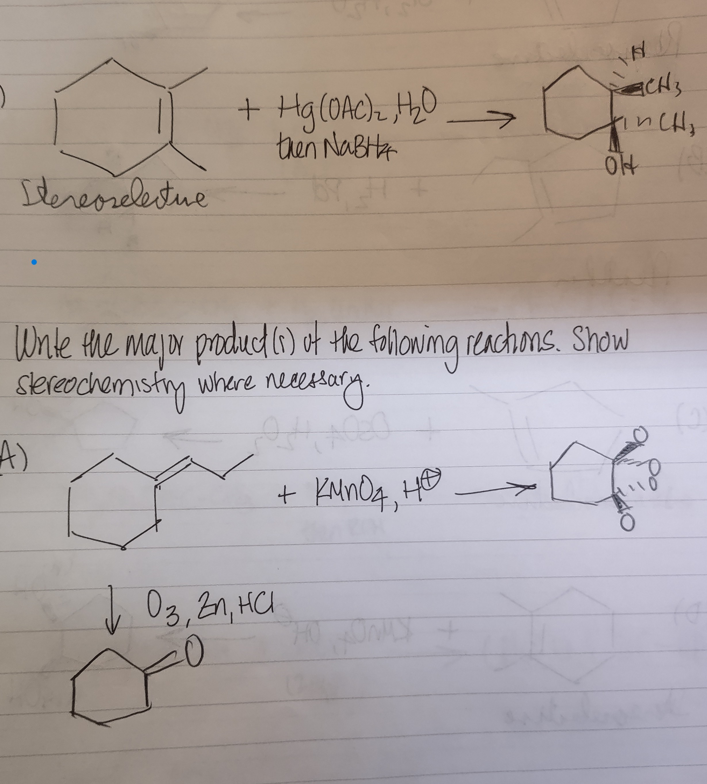 Solved Wrte The Major Producti of The Following