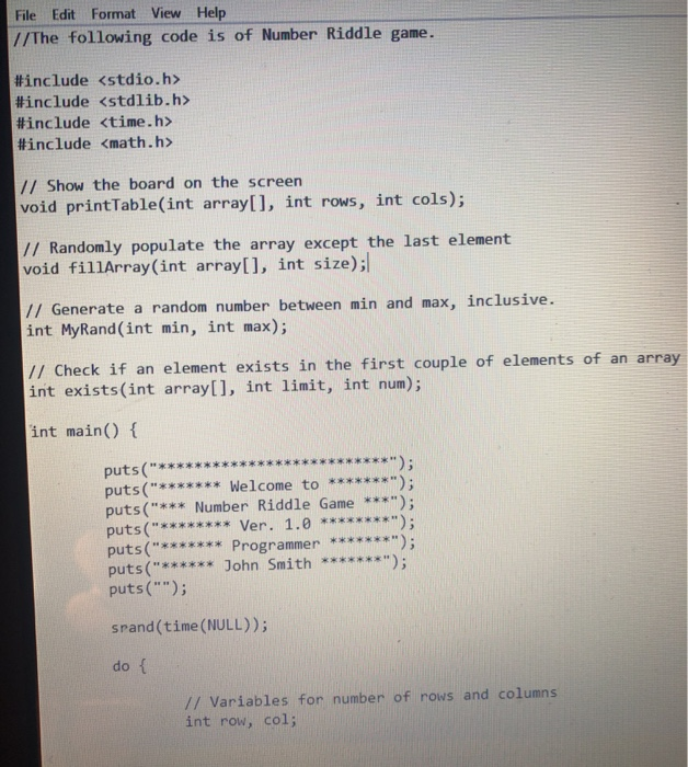 Solved A: Brief introduction to the Number Riddle Puzzle | Chegg.com