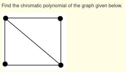 Solved Find the chromatic polynomial of the graph given | Chegg.com