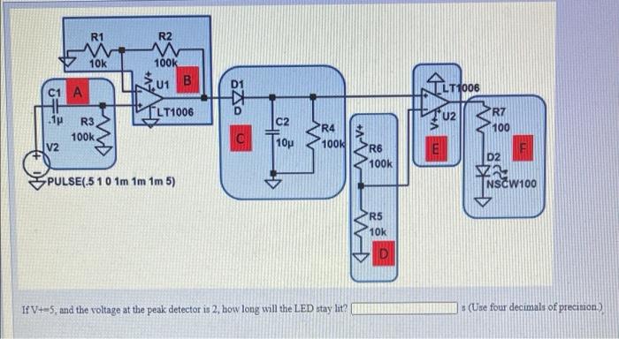 Solved R1 R2 M 100K 10k C1 A T1006 3.1 B LT1006 ΔΔο 왕 .14 R3 | Chegg.com