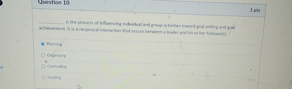Solved Question 101 ﻿ptsis the process of influencing | Chegg.com