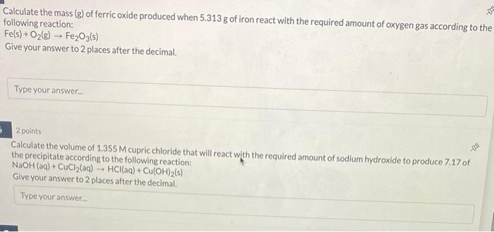 Solved Calculate the mass (g) of ferric oxide produced when | Chegg.com
