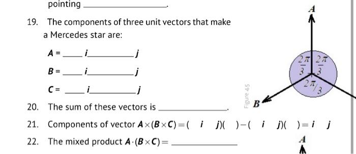 Solved 19. The components of three unit vectors that make a | Chegg.com