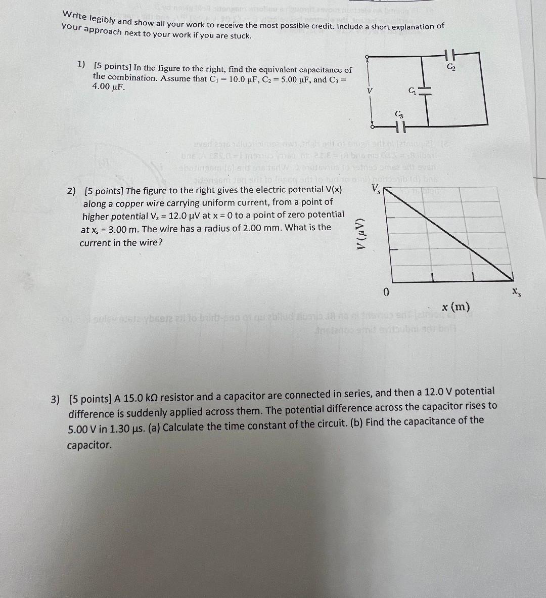Solved Write legibly and show all your work to receive the | Chegg.com