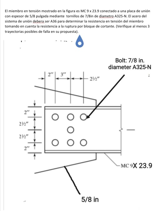 Solved Staggered Fasteners An MC9x23.9 is connected with a | Chegg.com
