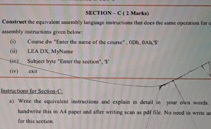 Solved SECTION -C( 2 Marks) Construct the equivalent | Chegg.com