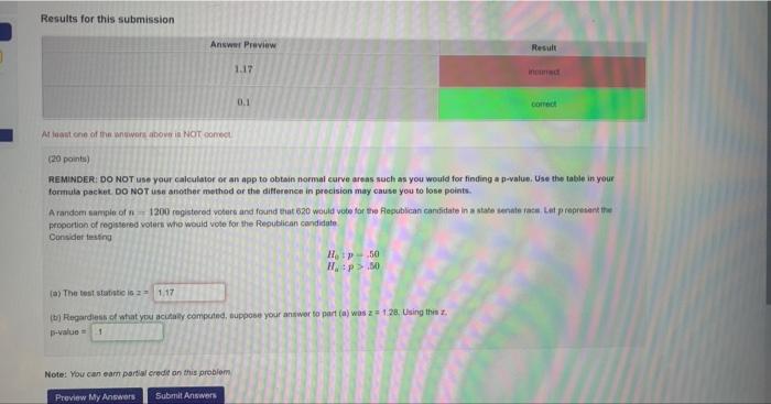 Solved of Standard Normal Scores (same as Table 8.1)Results | Chegg.com
