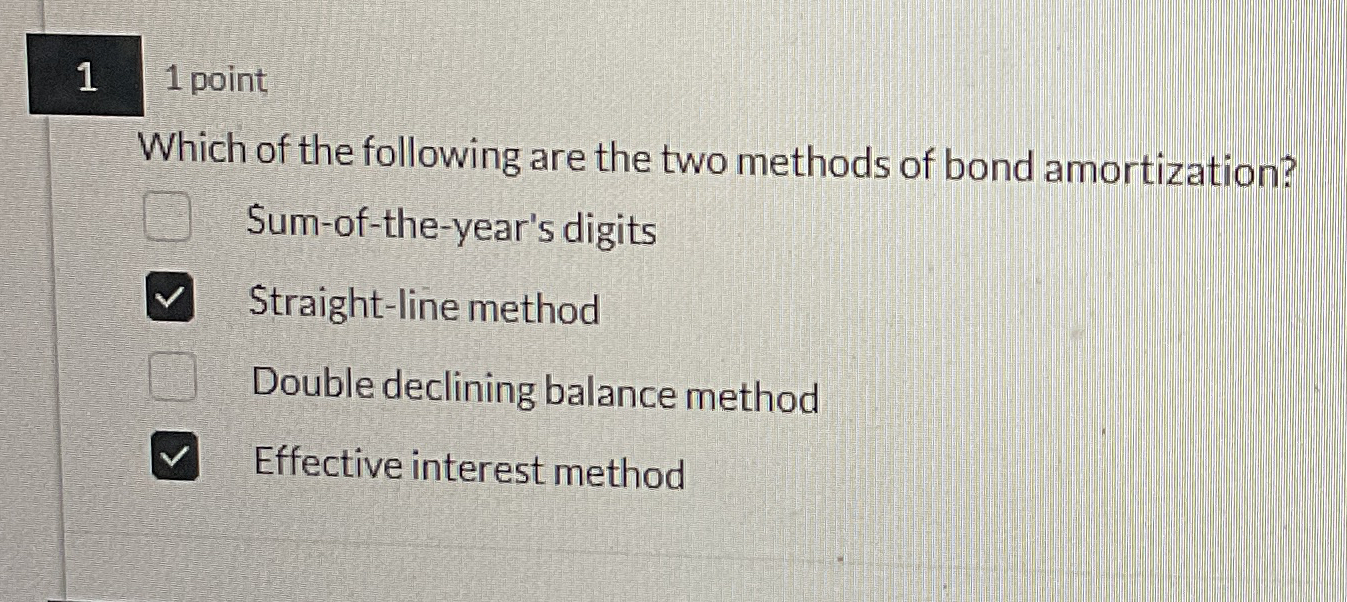 Solved 11 ﻿pointWhich of the following are the two methods | Chegg.com