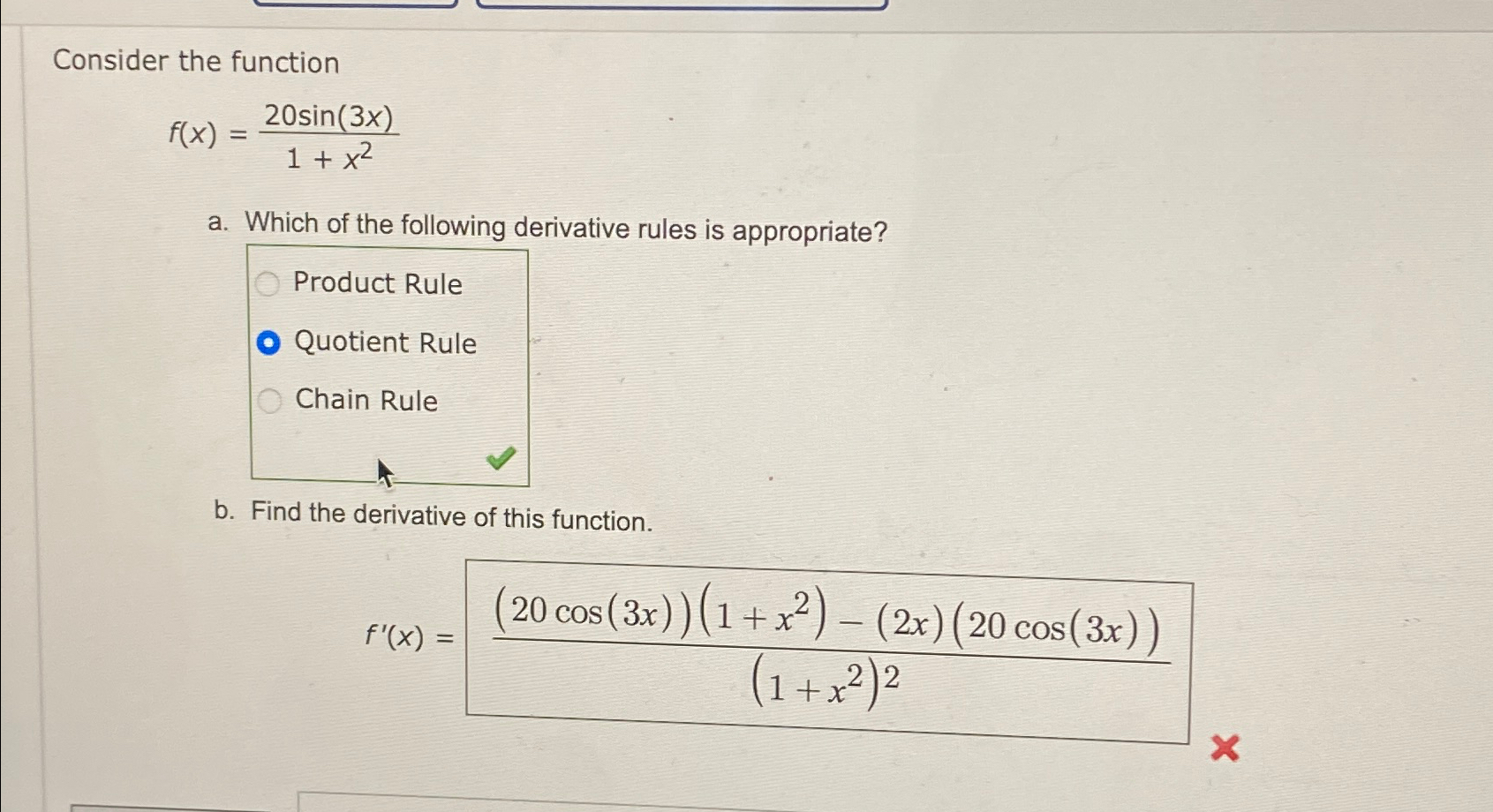 Solved Consider the functionf(x)=20sin(3x)1+x2a. ﻿Which of | Chegg.com