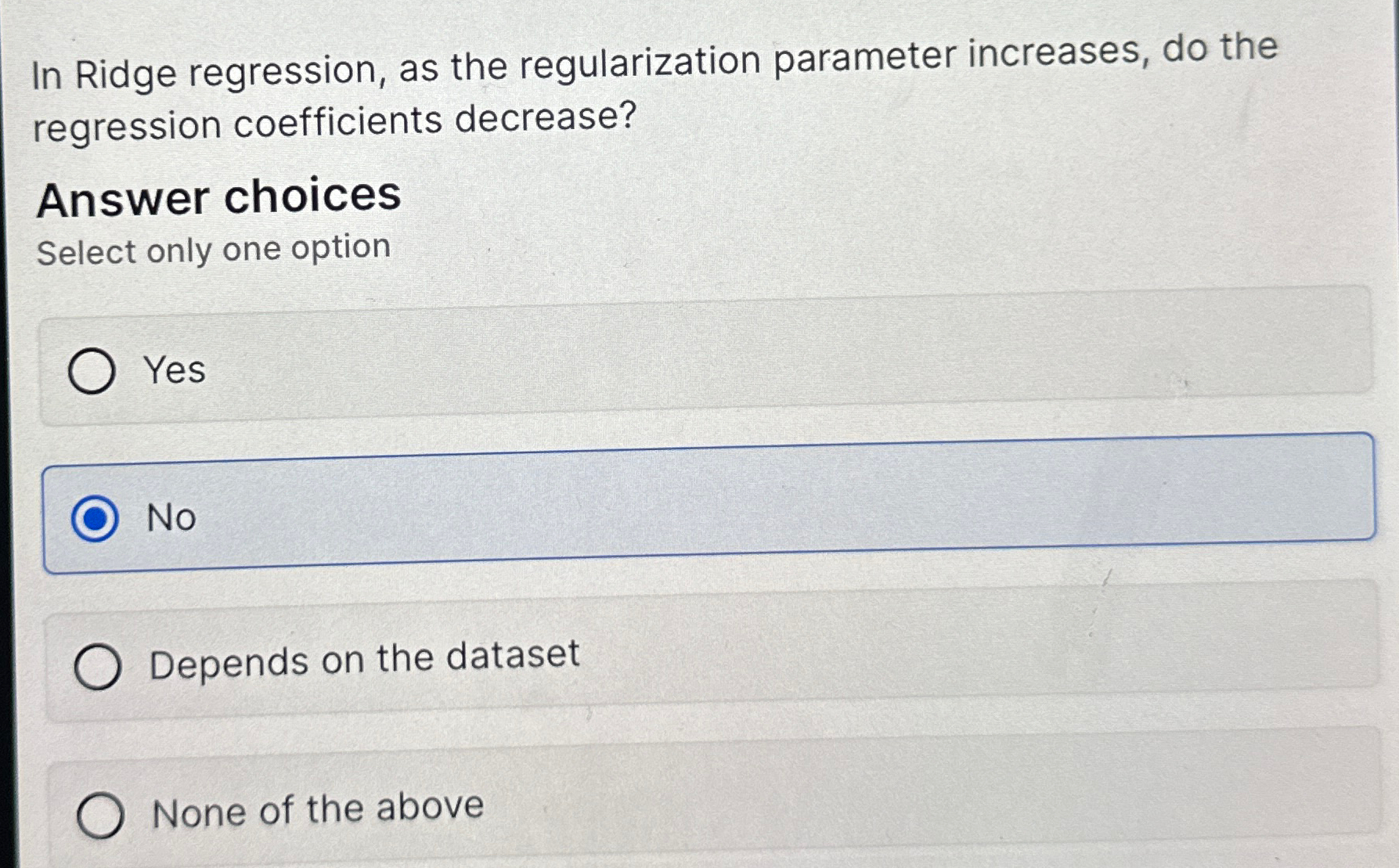 Solved In Ridge regression, as the regularization parameter | Chegg.com