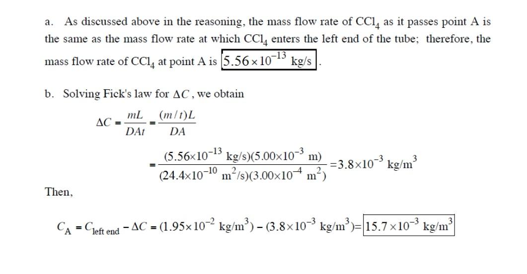 Solved Carbon tetrachloride (CCl4) is diffusing through | Chegg.com
