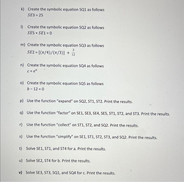 Solved stion \#3. Complete the following commands in a s a) | Chegg.com