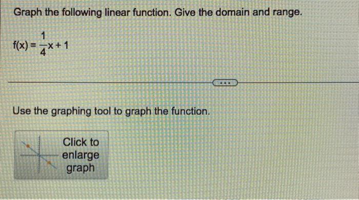 Solved Graph the following linear function. Give the domain | Chegg.com