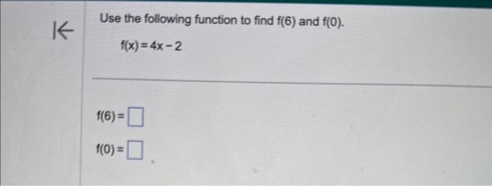 Solved Use the following function to find f(6) and f(0). | Chegg.com