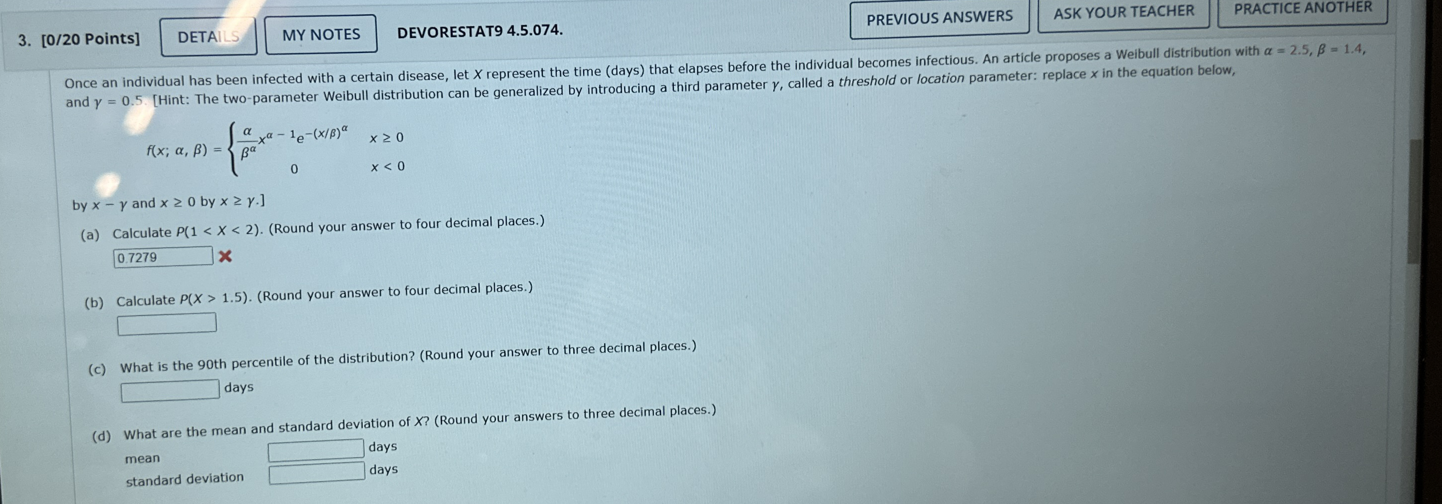 Solved [0/20 ﻿Points]DEVORESTAT9 4.5.074.PREVIOUS | Chegg.com