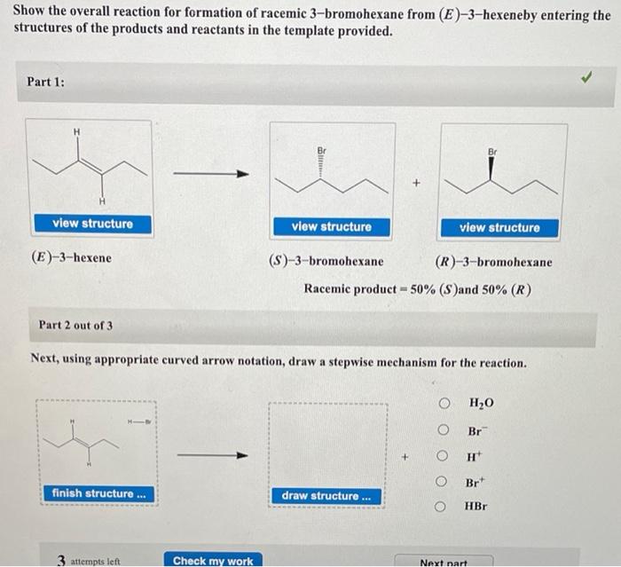 Solved Show the overall reaction for formation of racemic | Chegg.com