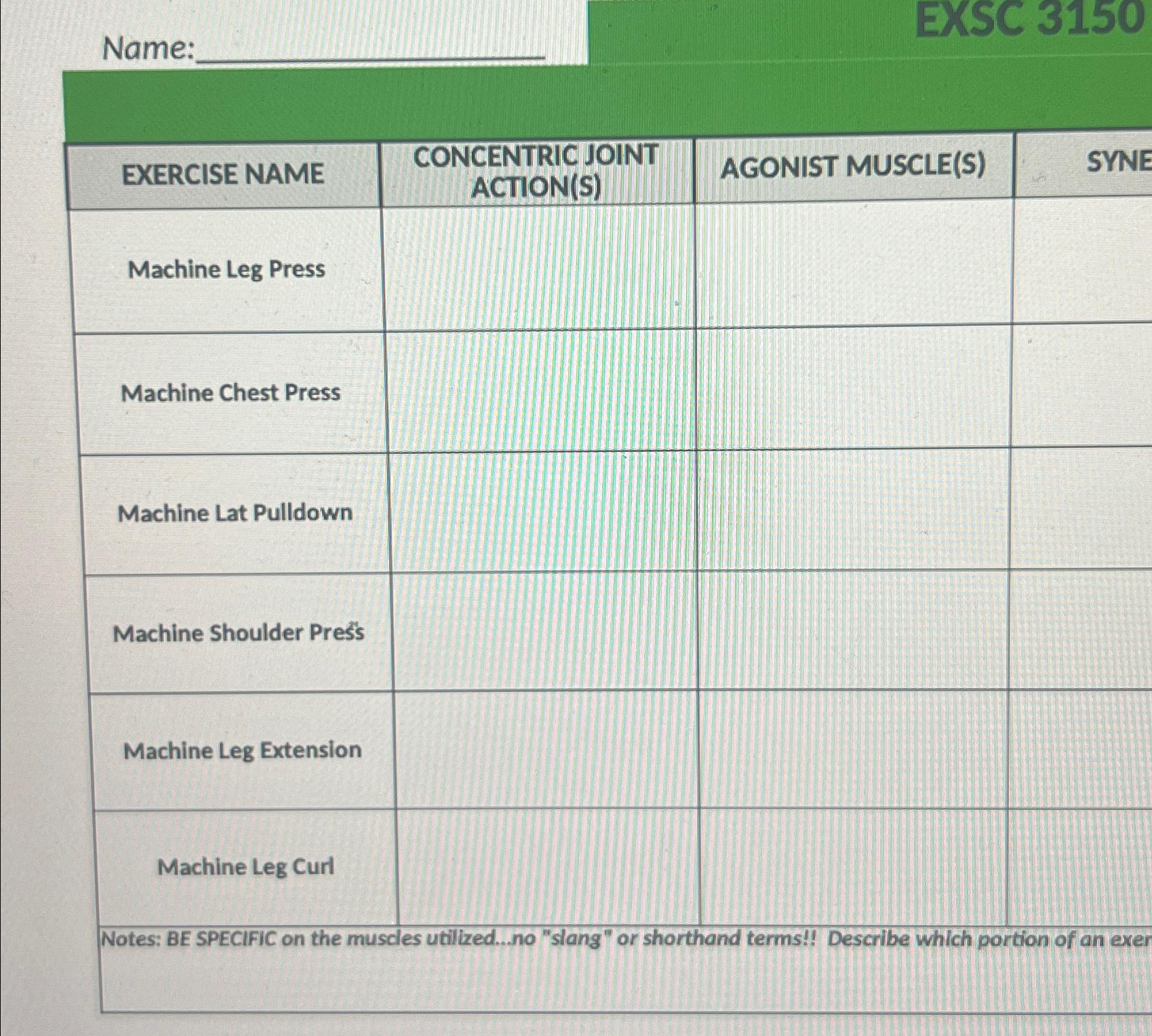 Solved Name:\table[[EXERCISE NAME,\table[[CONCENTRIC | Chegg.com