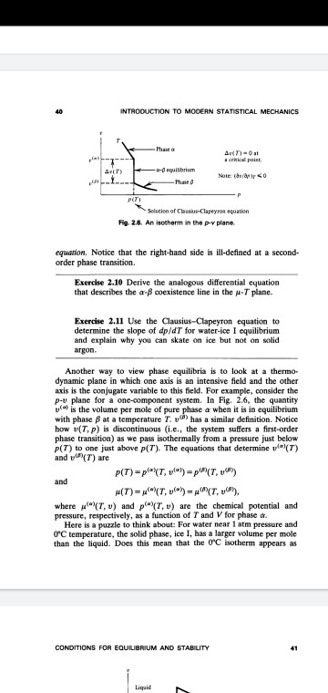 1. Consider a one-component system when two phases, | Chegg.com