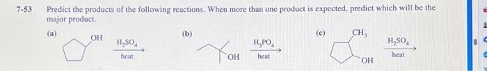 Solved 53 Predict the products of the following reactions. | Chegg.com