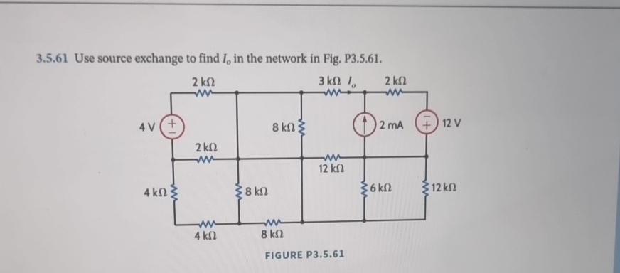 Solved 3.5.61 ﻿Use source exchange to find I0 ﻿in the | Chegg.com