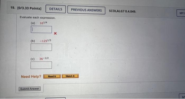 Solved Evaluate each expression. | Chegg.com