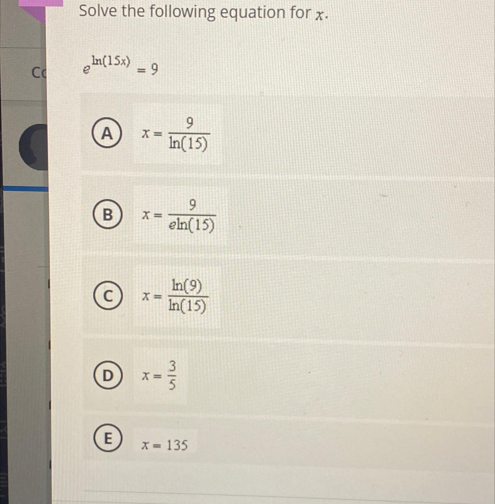 Solved Solve the following equation for | Chegg.com