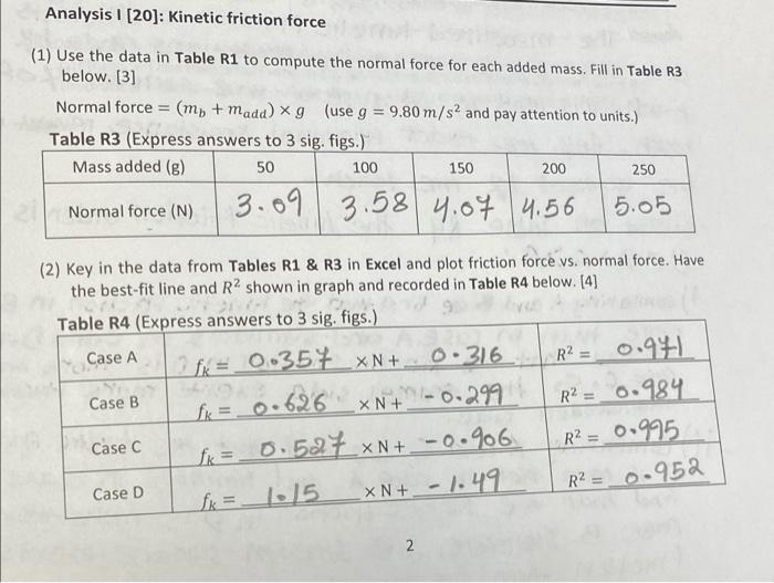 Case A (2) Key in the data from Tables R1 & R3 in | Chegg.com