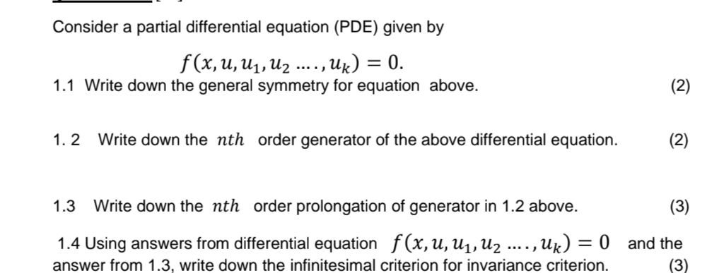 Solved Consider a partial differential equation (PDE) ﻿given | Chegg.com