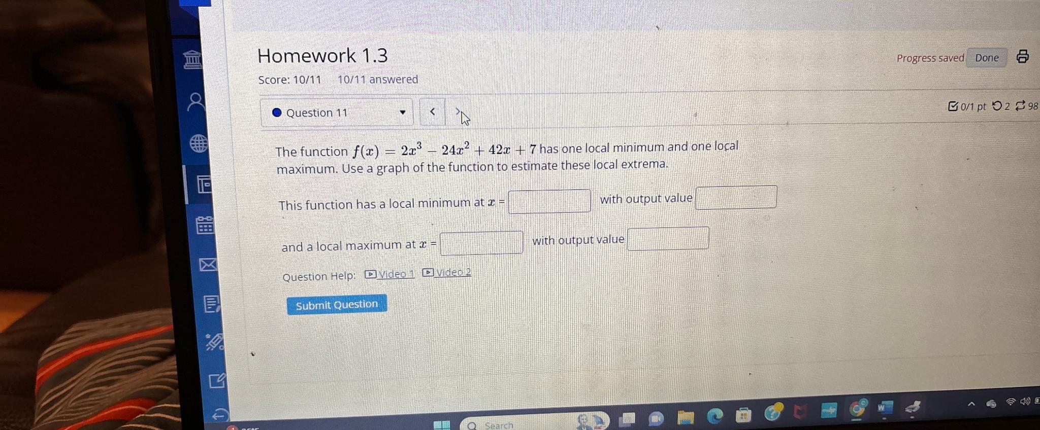 Solved Homework 1 3progress Savedscore 10 11 10 11