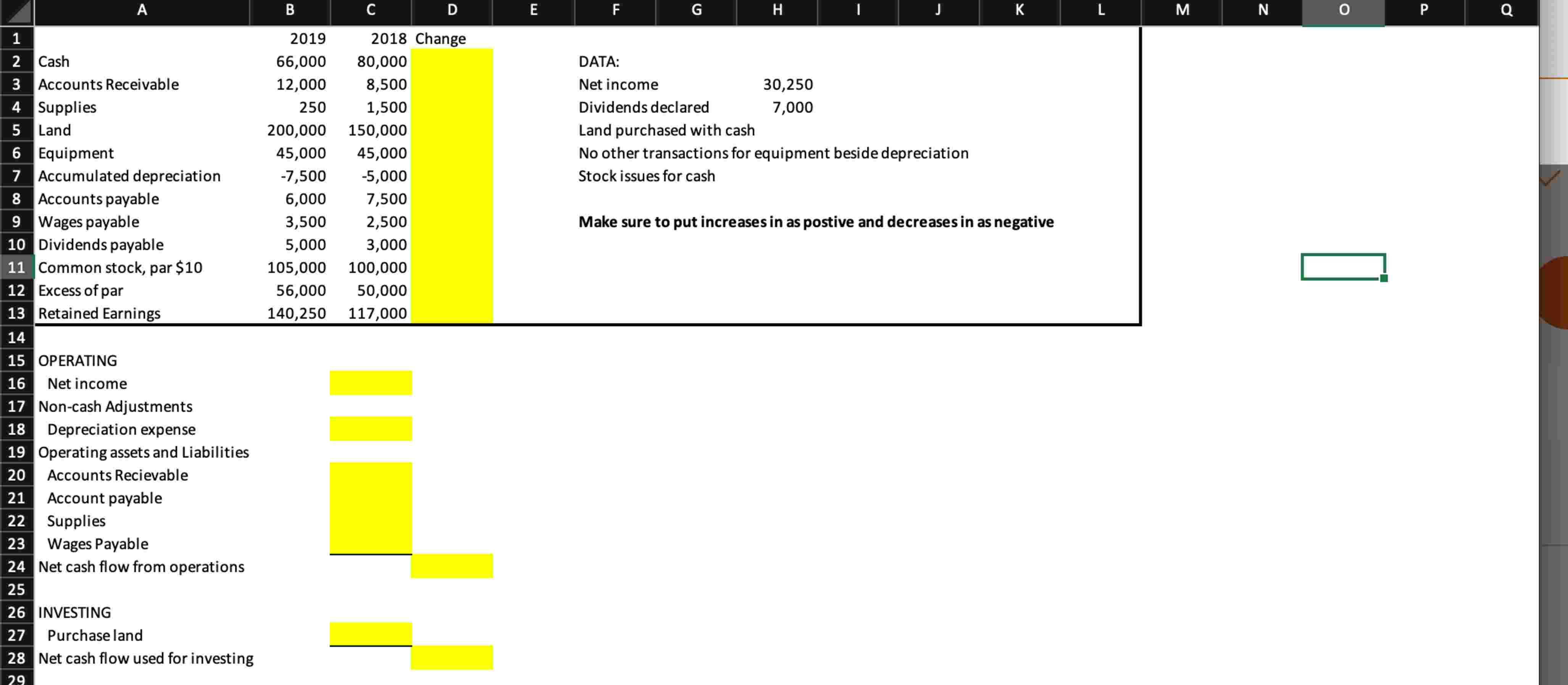 Solved Complete the yellow boxes. Make sure to be careful of | Chegg.com