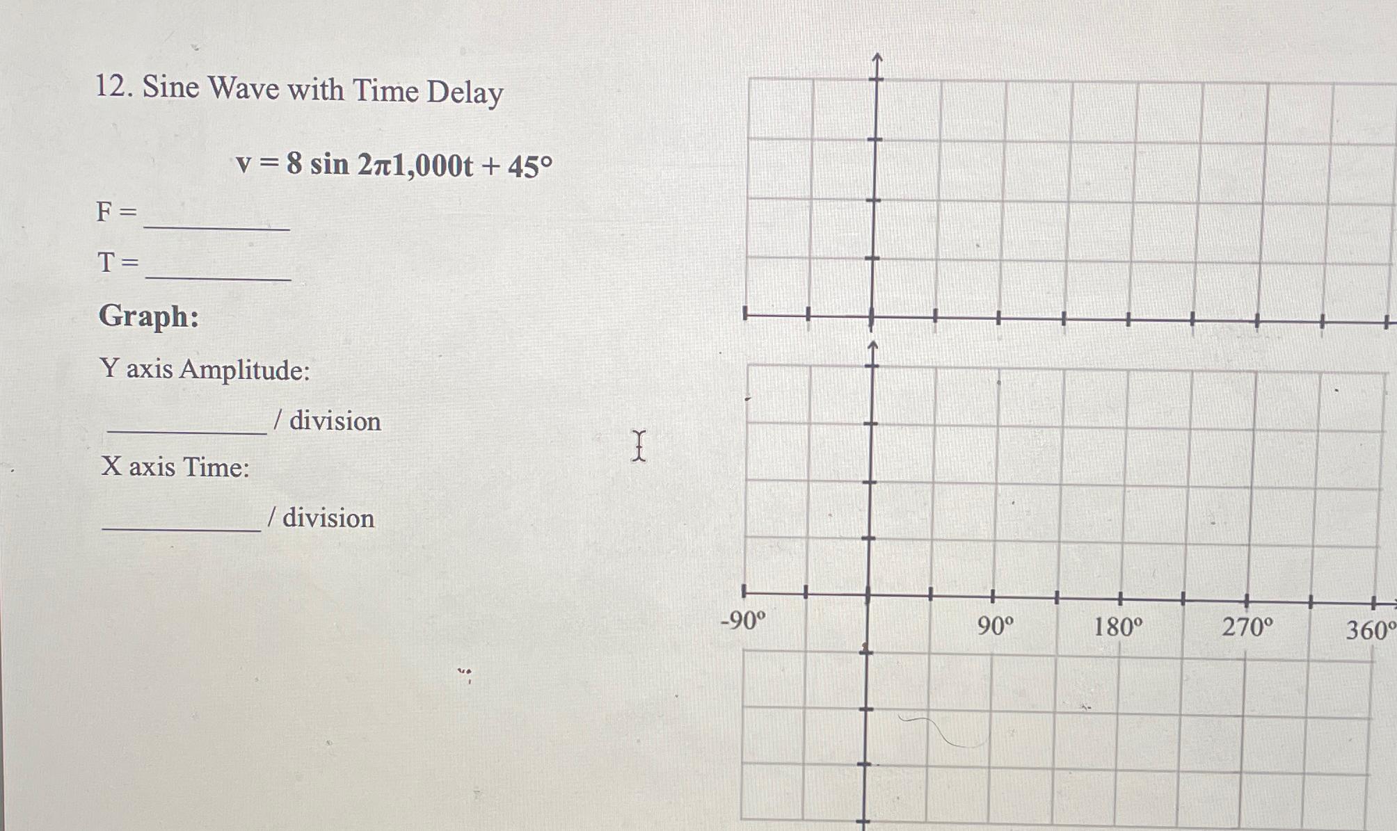 Solved Sine Wave with Time | Chegg.com