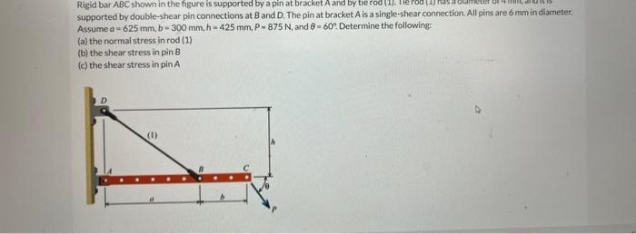 Solved supported by double-shear pin connections at B and D. | Chegg.com