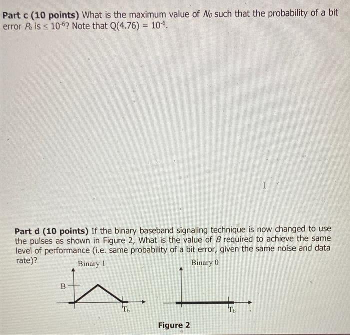 Solved Question [30 points] A binary baseband signaling | Chegg.com
