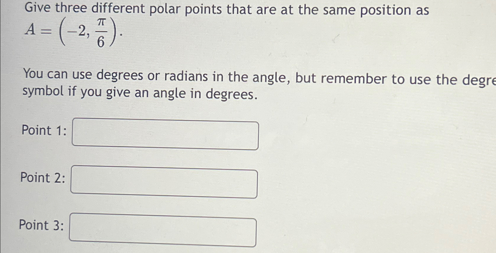 Solved Give three different polar points that are at the | Chegg.com