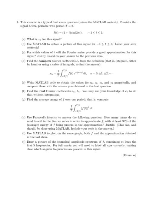 Solved 1. This exercise is a typical final exam question | Chegg.com