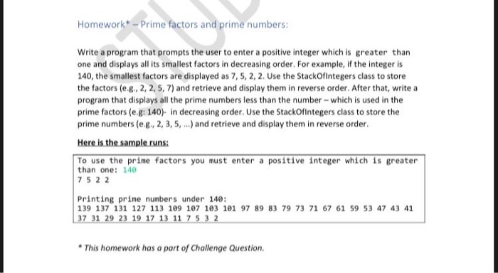 Solved Homework* - Prime factors and prime numbers: Write a | Chegg.com