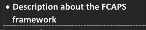 Solved - Description about the FCAPS framework | Chegg.com